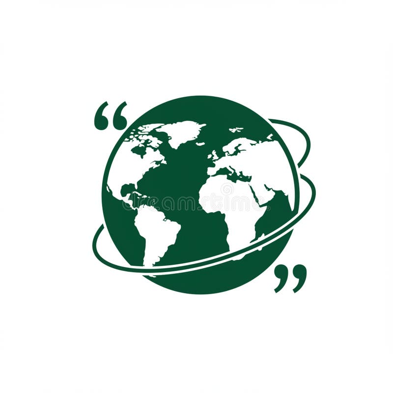 Illustration of a Stylized Globe Featuring Continents in Green, with ...
