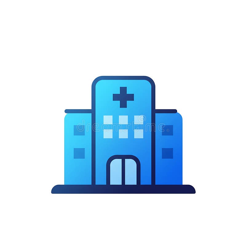 Illustration of a Stylized Hospital Building in Shades of Blue. the ...