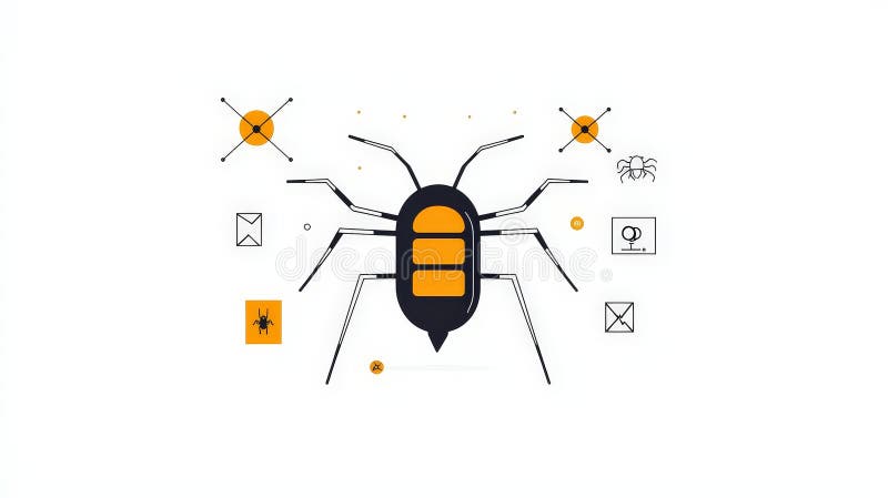 Illustration of a Stylized Insect with Technology Elements and ...