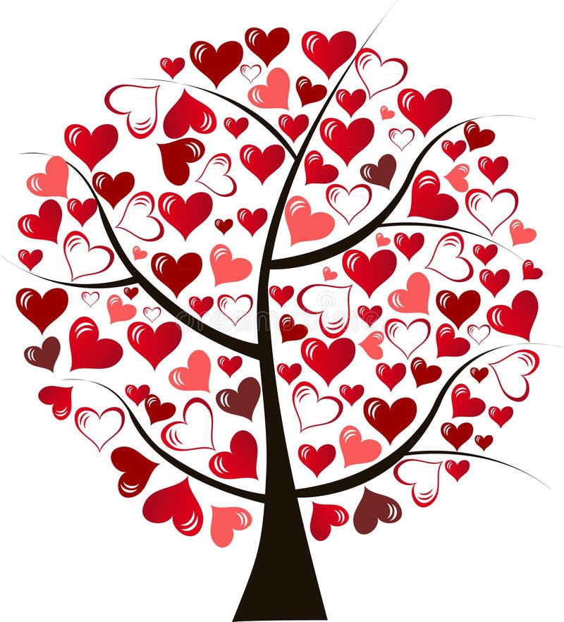 Love tree stock vector. Illustration of confetti, event - 13483751