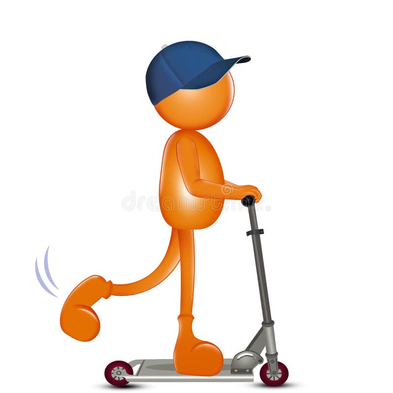 Stylized Scooter Isolated in Black Stock Vector - Illustration of ...