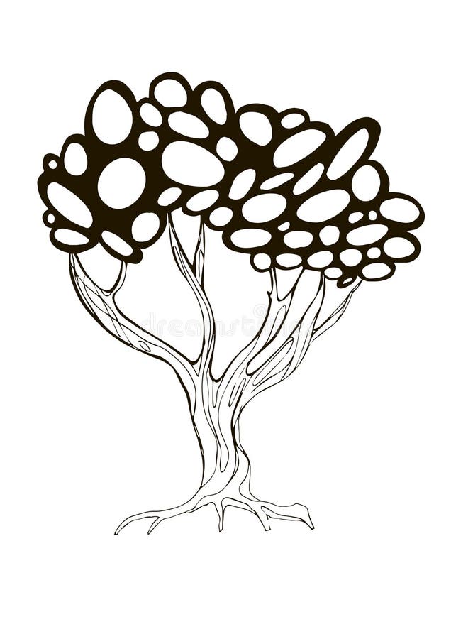 Illustration of Stylized Tree with Round Forms Stock Vector ...