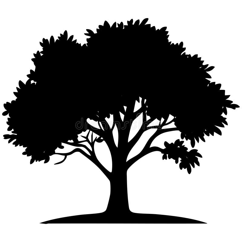 Illustration of a Stylized Tree Silhouette for Design Projects and ...