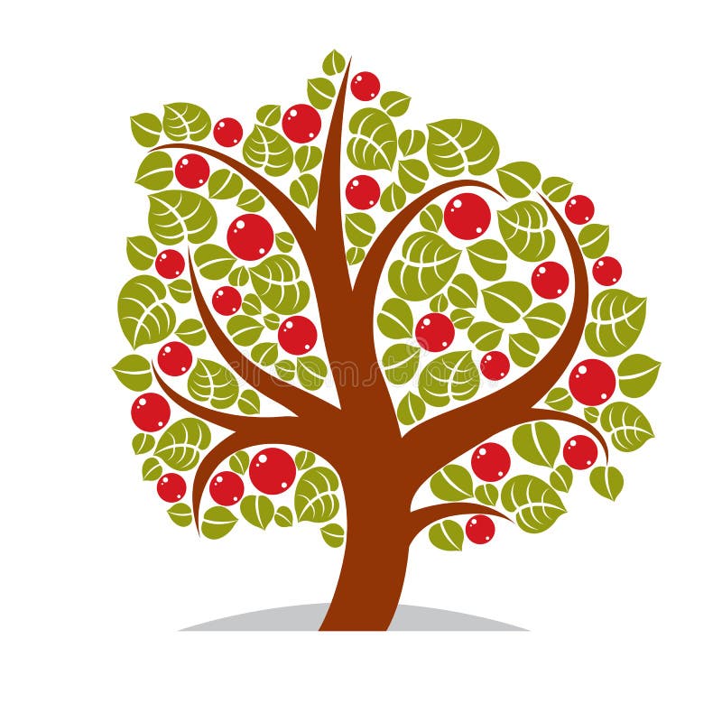 Apple tree with title stock vector. Illustration of education - 48262589