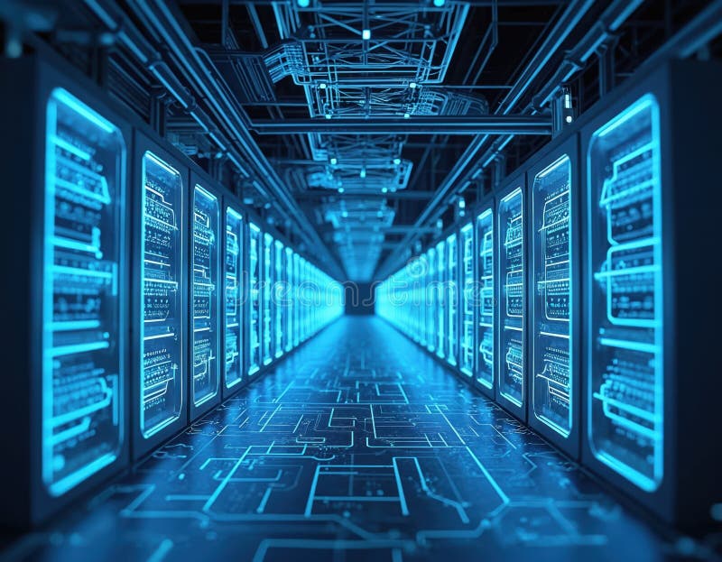 Illustration of Subterranean Datacenter Blueprint. Skeletal Framework ...