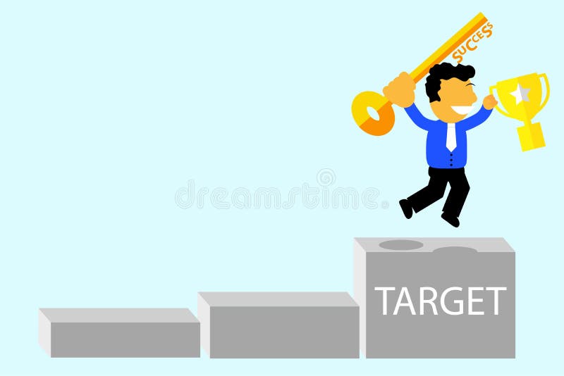 Illustration, Success To Reach a Target Stock Vector - Illustration of ...