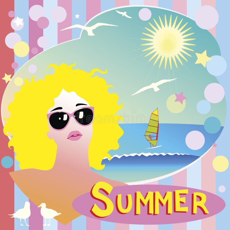 Summer Sun Poster/Sign stock vector. Illustration of gradations - 9987937