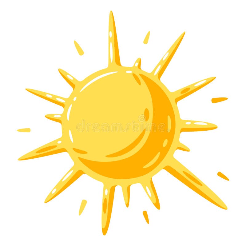 Illustration of Sun. Cartoon Image of Sky. Stock Vector - Illustration ...