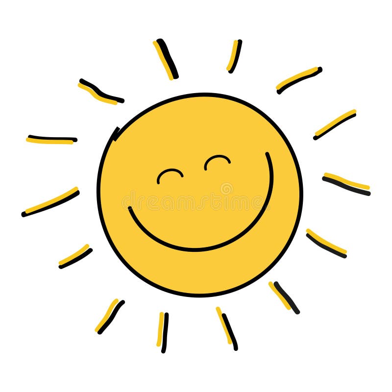Illustration of a Sun Drawing Stock Illustration - Illustration of ...