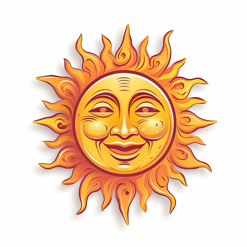 Illustration of a Sun with Face on a Colored Background. Generative AI ...