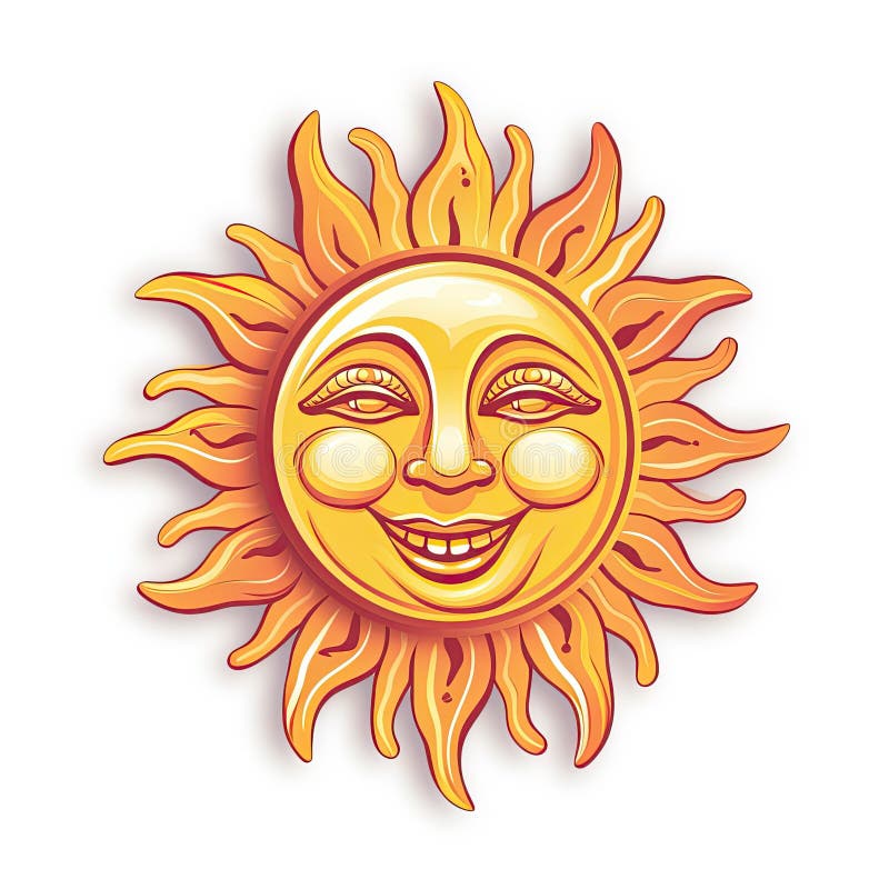 Illustration of a Sun with Face on a Colored Background. Generative AI ...