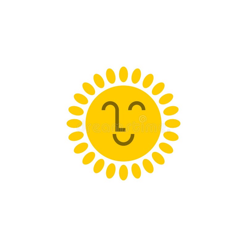 Illustration of a Sun with a Smiling Face. Fun Illustration with a ...