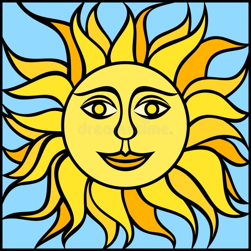 Big Eye Sun Simple Hand Drawing Black and White Stock Vector ...