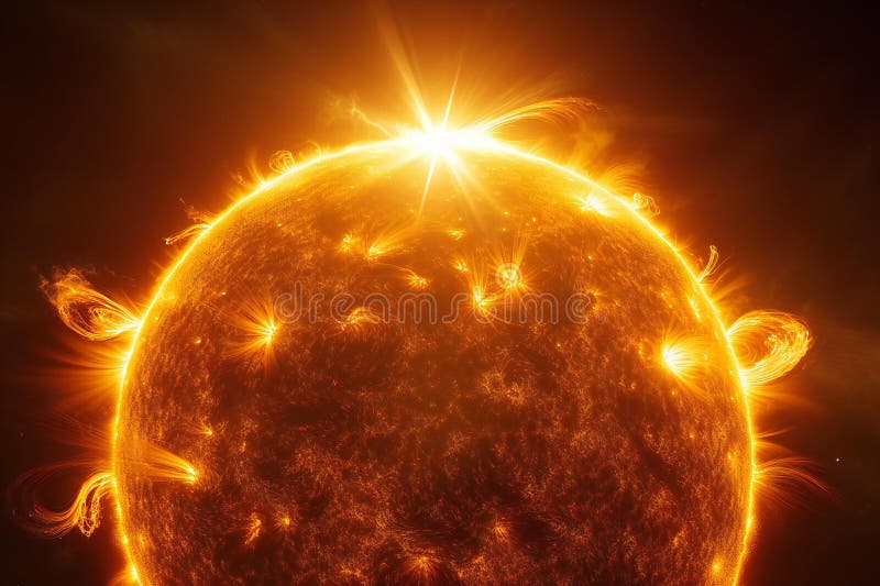 Sun in Space, Solar System, Solar System Stock Illustration ...