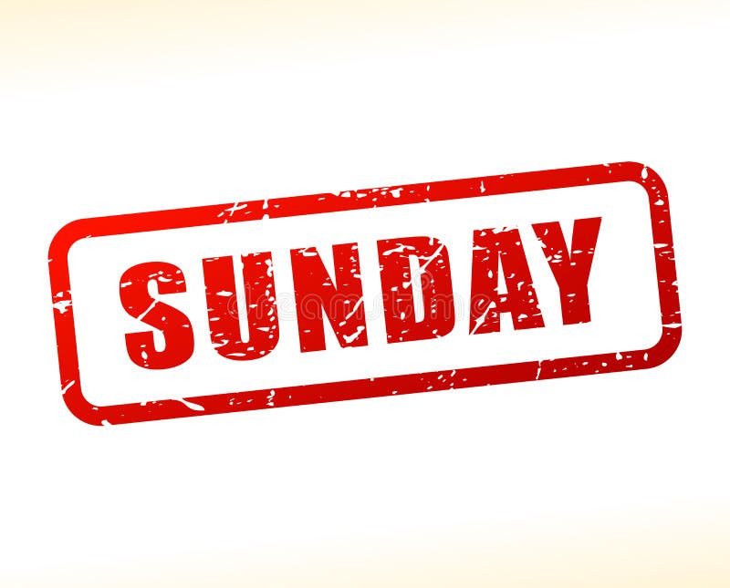 Sunday red text stamp stock vector. Illustration of retro - 107539067