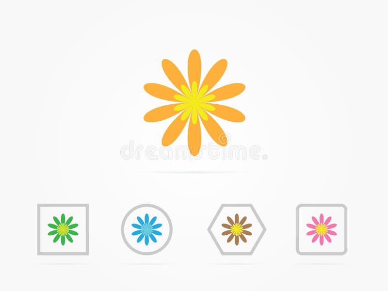 Illustration Sunflower Logo Colorful Stock Illustration - Illustration ...