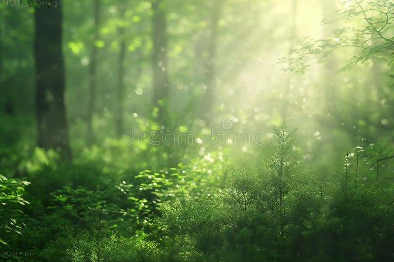 Sunlight in the Green Forest, Nature Composition, Soft Focus Stock ...