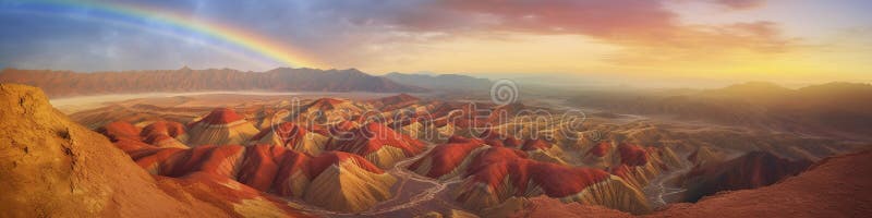 Illustration, Sunset Over the Mountain, Website Header, Ai Generative ...