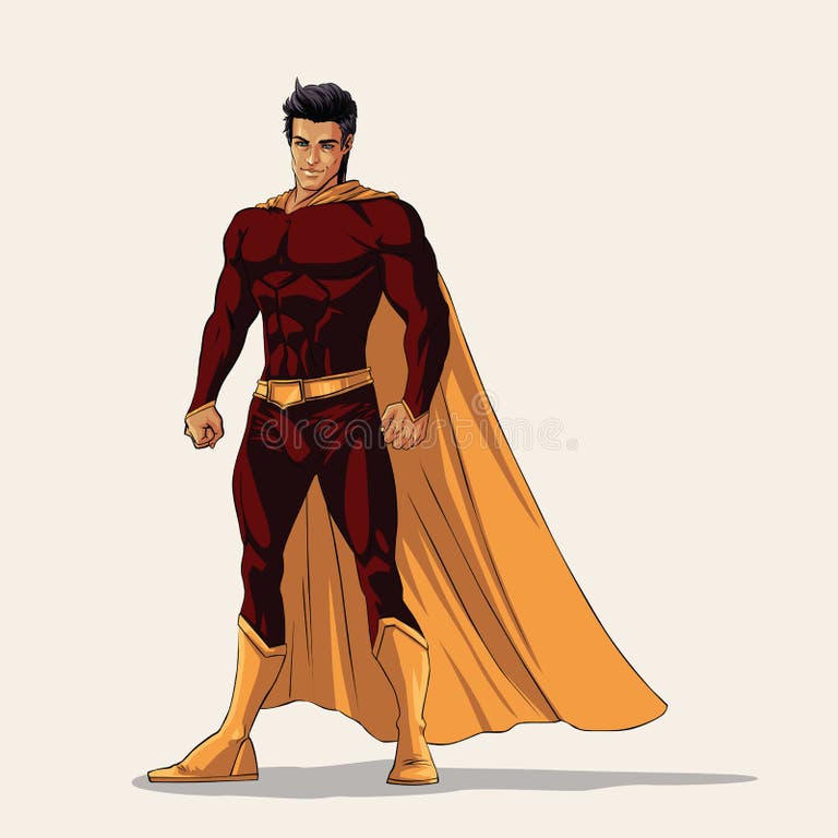 Illustration of Super Hero in Standing Pose. Stock Vector ...