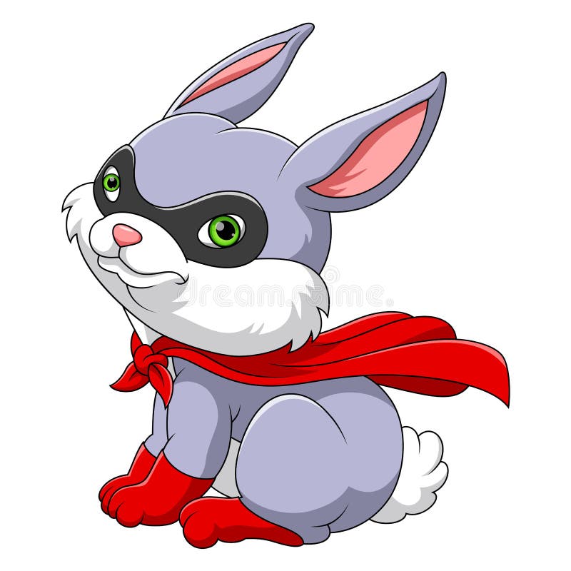 Superhero cute rabbit stock vector. Illustration of composition - 151668865