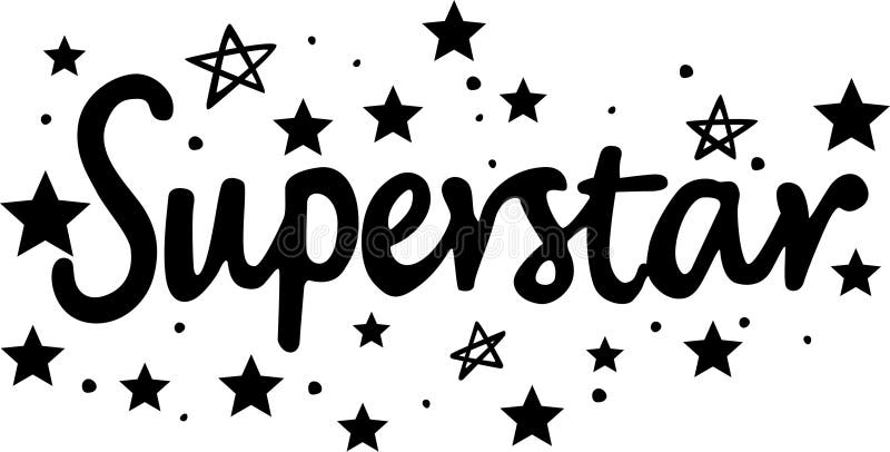 Illustration of Superstar Text with Stars Stock Vector - Illustration ...