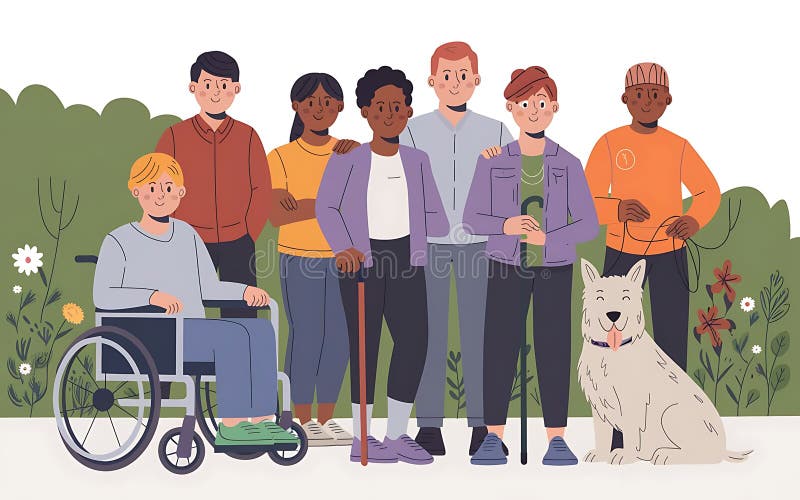 Illustration of Support Systems and Community for Persons with ...