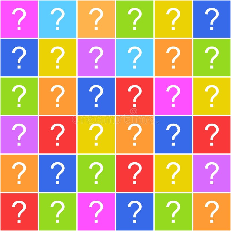 Illustration of a Surface Divided into Colorful Squares with Question ...