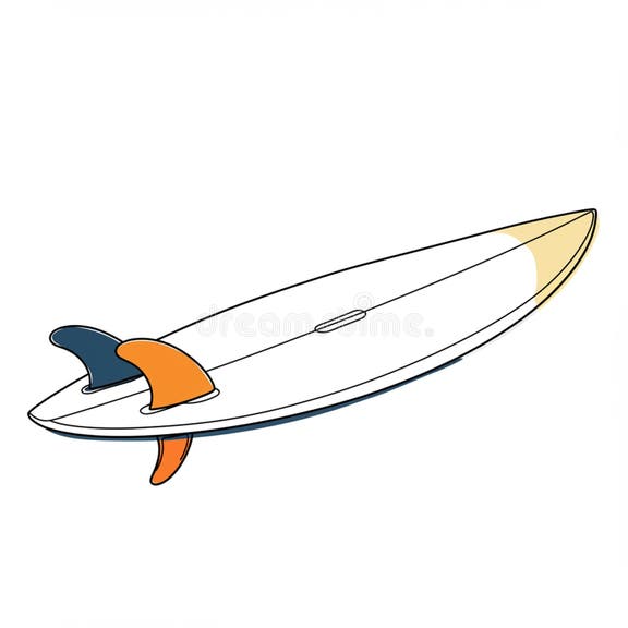 Illustration of a Surfboard Displayed from a Side View, Featuring a ...