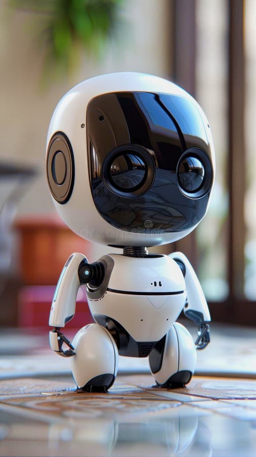 Illustration of a Surveillance Robot in a Living Room Stock Image ...