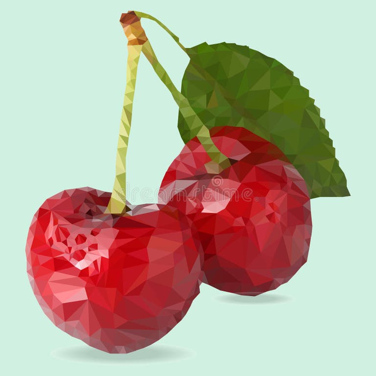Red cherries stock illustration. Illustration of frond - 189575771