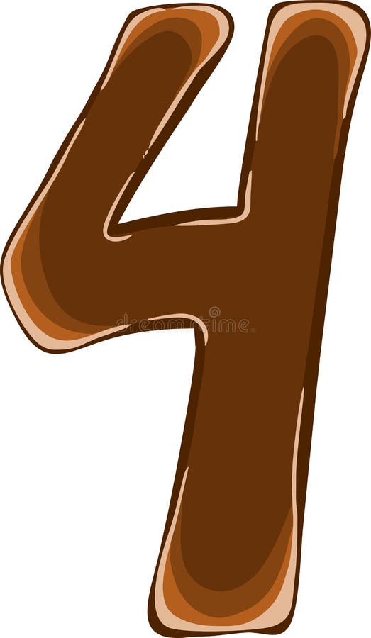 Illustration Sweet Chocolate Number Four Stock Vector - Illustration of ...