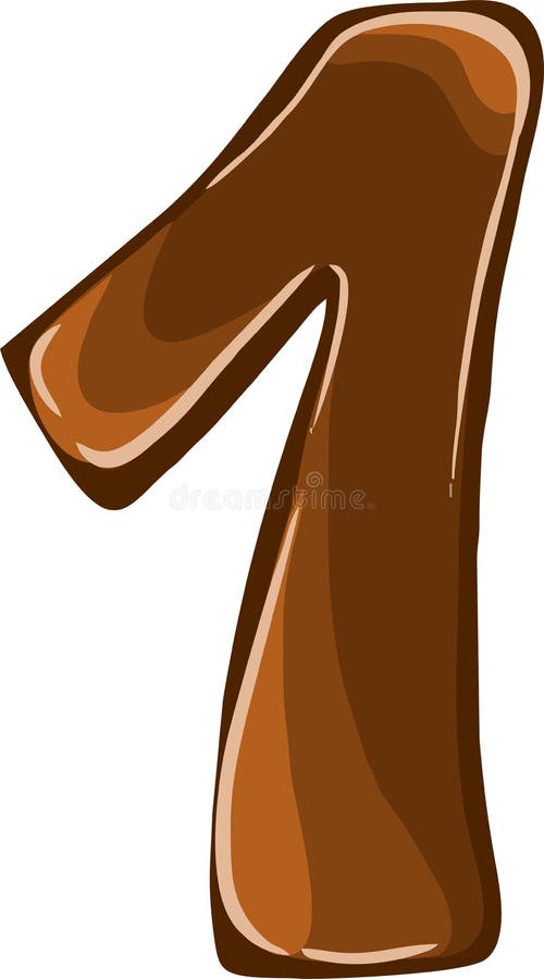 Illustration Sweet Chocolate Number One Stock Vector - Illustration of ...