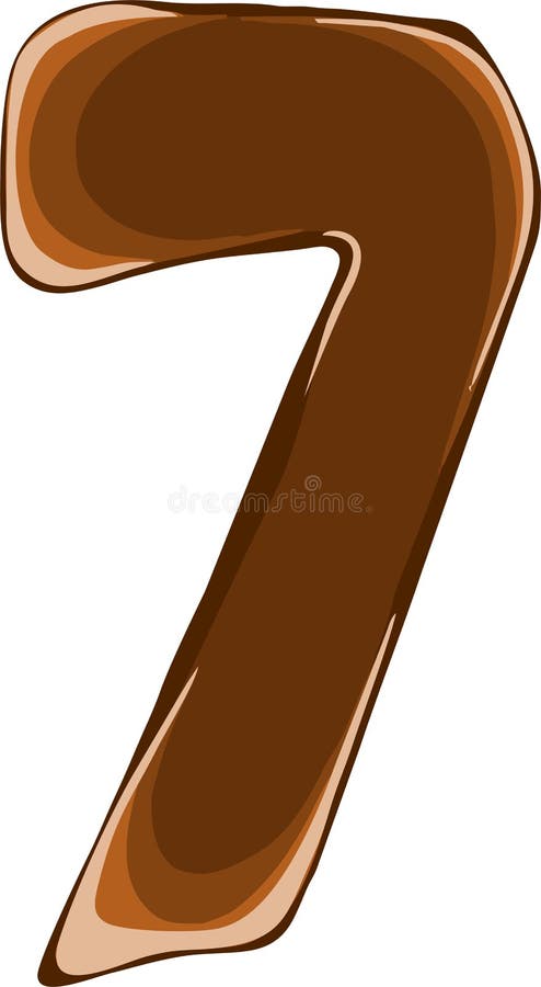 Illustration Sweet Chocolate Number Seven Stock Vector - Illustration ...