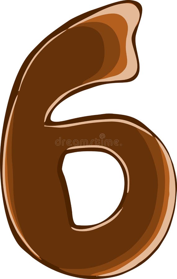 Illustration Sweet Chocolate Number Six Stock Vector - Illustration of ...