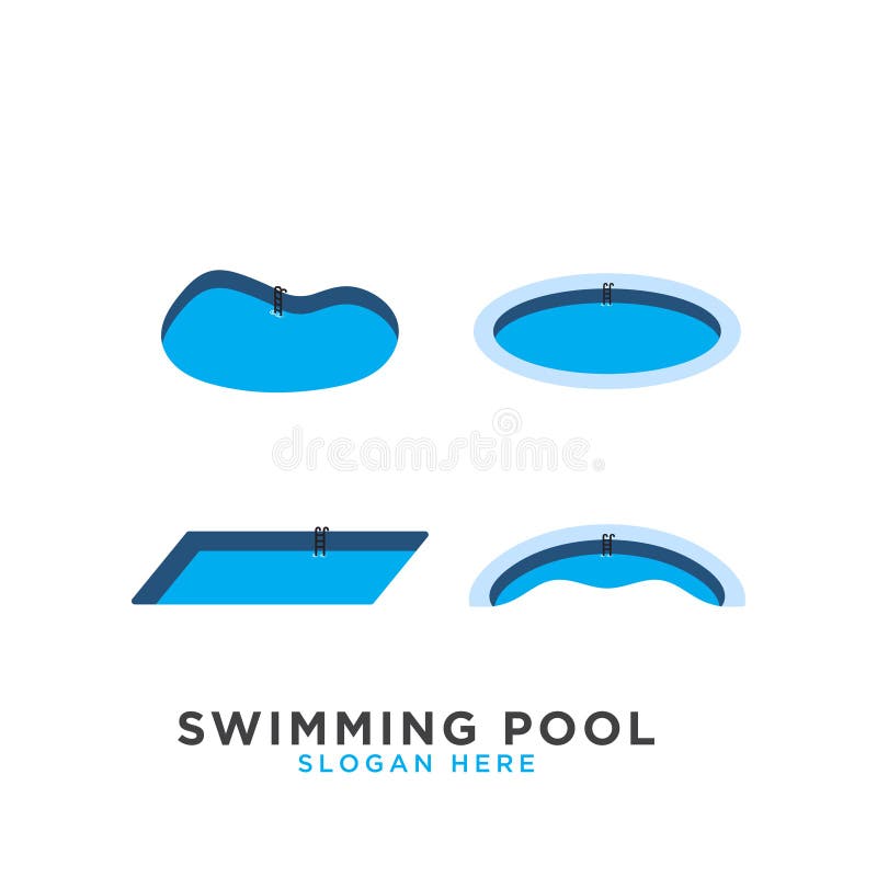 Swimming Pool Logo Template Stock Vector - Illustration of water ...
