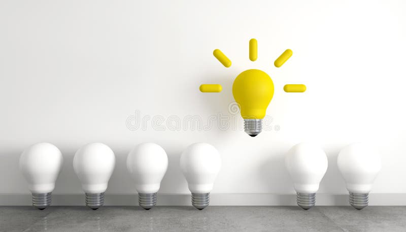 Illustration of Switched on and Off Light Bulbs - Concept: a New Idea ...