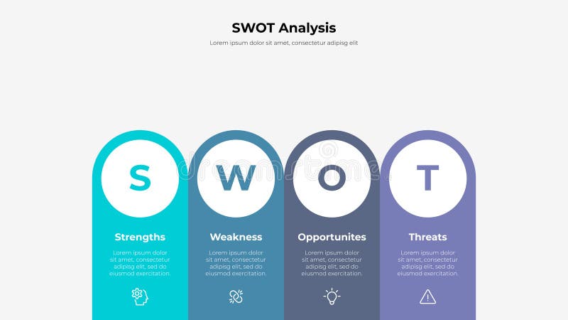 Illustration of SWOT Analysis or Strategic Planning. Infographic Design ...