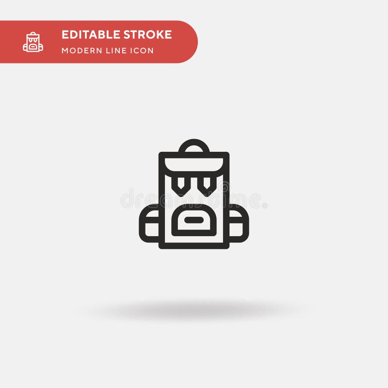 Backpack Simple Vector Icon. Illustration Symbol Design Template for ...