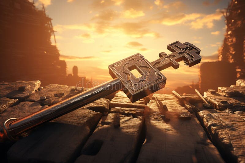 Illustration of a Symbolic Key Unlocking the Stock Illustration ...