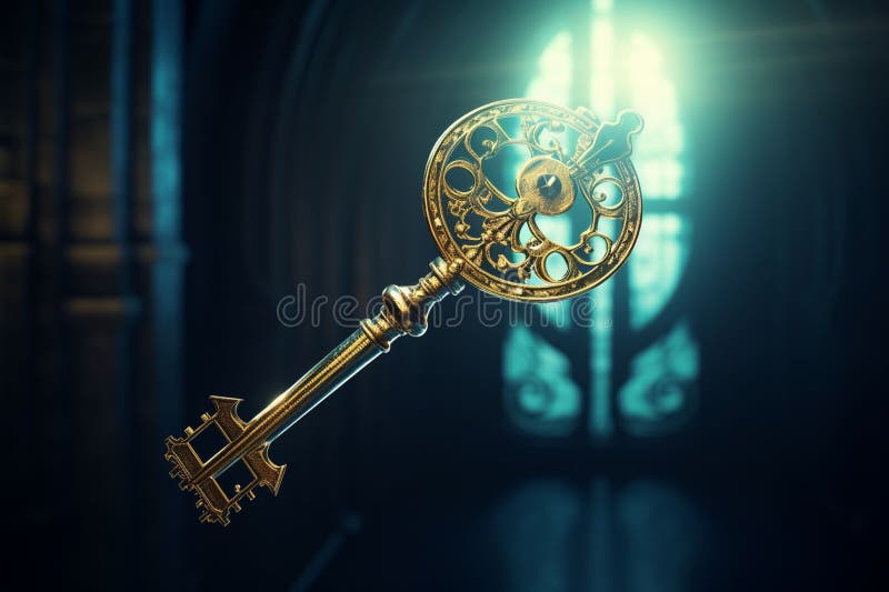 Illustration of a Symbolic Key Unlocking the Stock Illustration ...