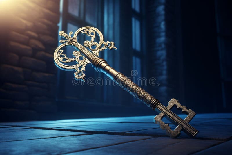 Illustration of a Symbolic Key Unlocking the Stock Illustration ...