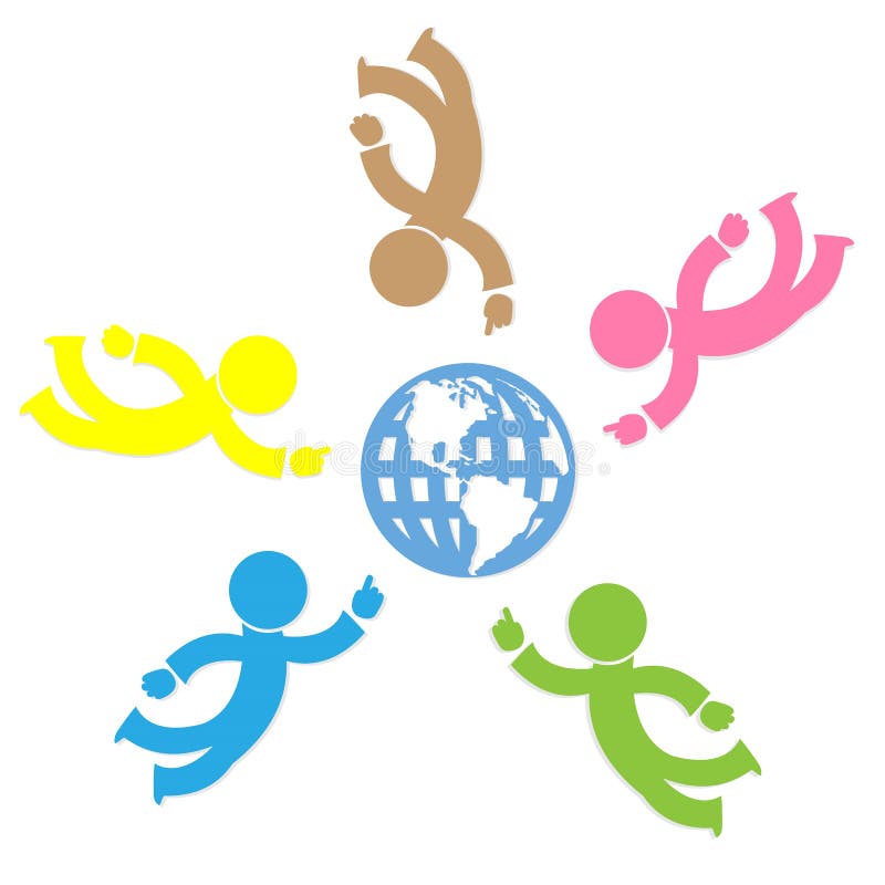 Illustration of Symbolic People and Earth Globe Stock Vector ...