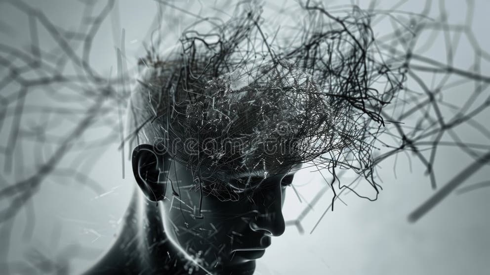 Illustration Symbolizing ADHD Mind Clutter Disorganization and Time ...