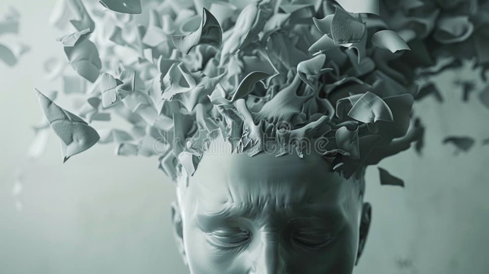 Illustration Symbolizing ADHD Mind Clutter Disorganization and Time ...