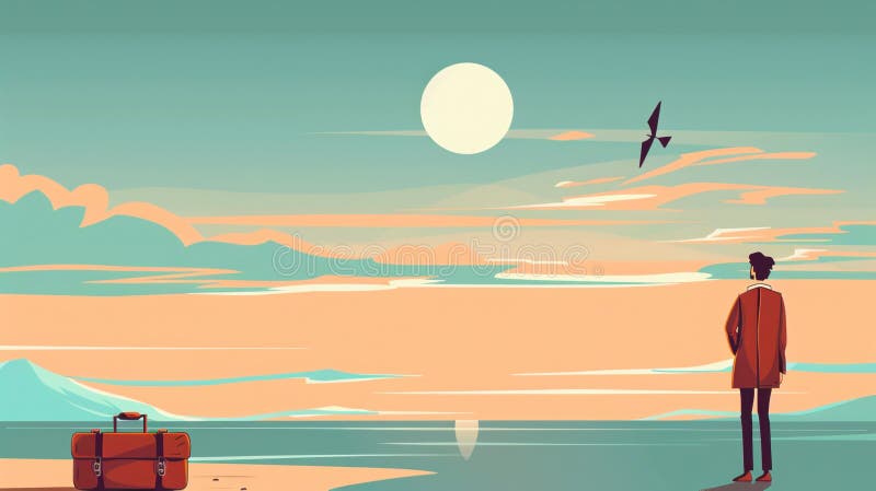 Illustration Symbolizing Emotional State of Waiting and Time Passing ...