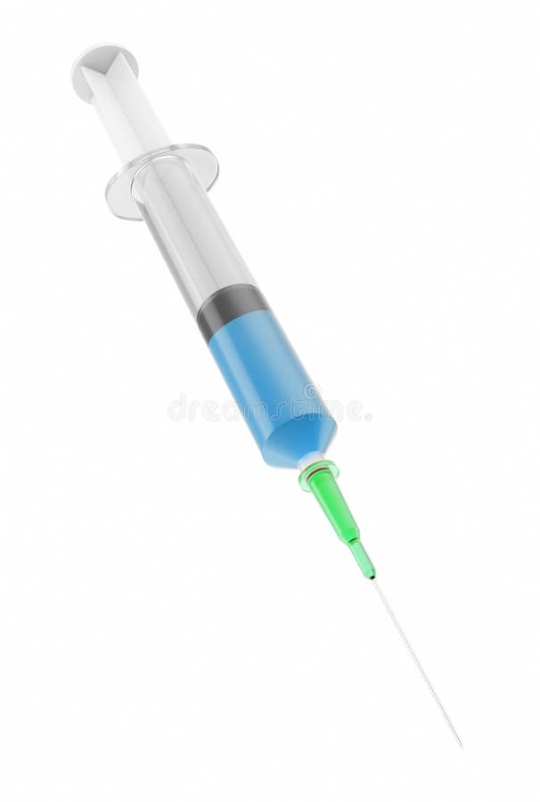 Illustration of a Syringe with Blue Liquid Inside Stock Illustration ...