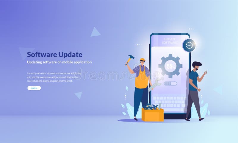 Software Update or Being Repaired on Illustration Concept Stock Vector ...