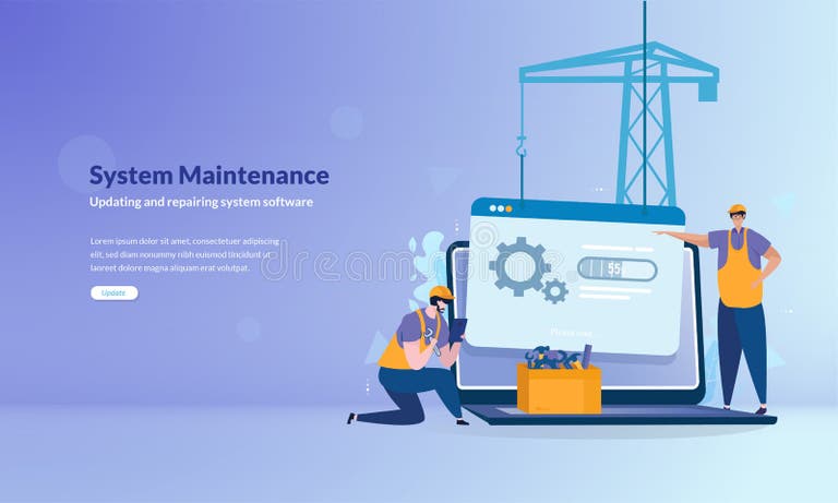 Illustration about System Under Maintenance Concept Stock Vector ...