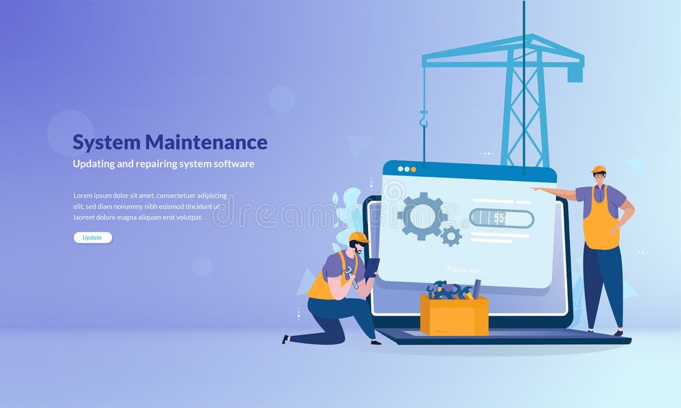 Illustration about System Under Maintenance Concept Stock Vector ...