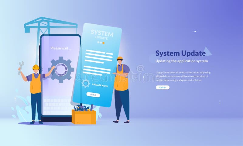 Illustration about System Update Process on Mobile Applications Stock ...